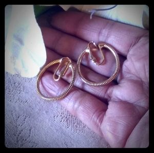 Vintage | Jewelry | Vintage Snake Chain Hoop Earrings | Poshmark